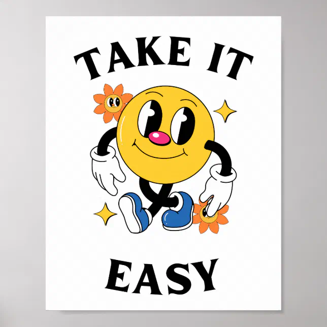 Retro Take it Easy Poster | Zazzle
