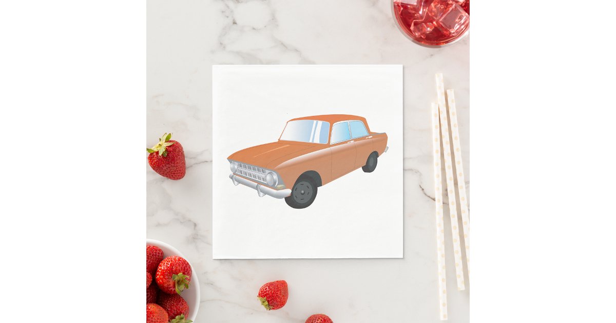 Retro Tan Car Napkins | Zazzle