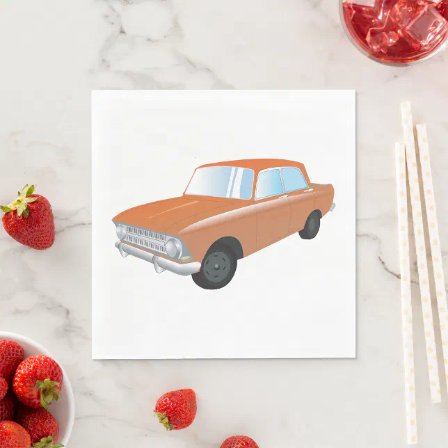 Retro Tan Car Napkins | Zazzle