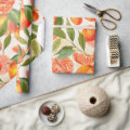 RETRO Tangerines Mandarins Branch Christmas Wrapping Paper | Zazzle