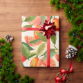 RETRO Tangerines Mandarins Branch Christmas Wrapping Paper | Zazzle