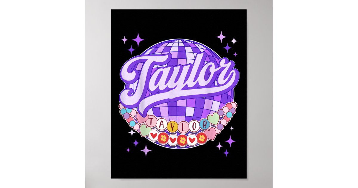 Retro Taylor First Name Personalized Friendship Br Poster | Zazzle