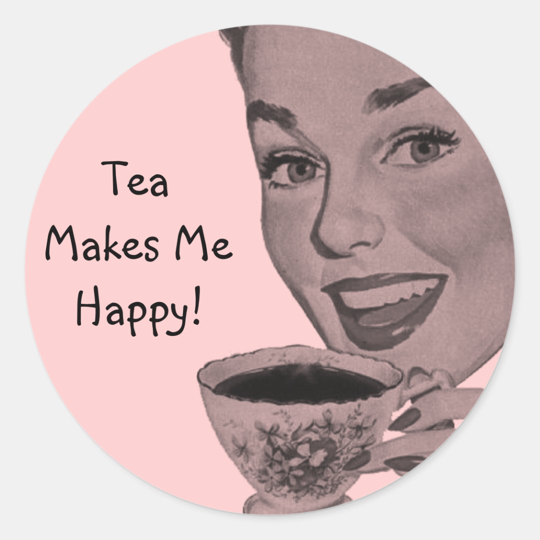 Retro Tea Classic Round Sticker | Zazzle
