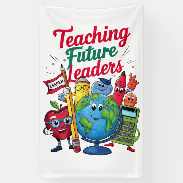 Retro Teaching Future Leaders Teacher School Banner | Zazzle