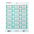 Retro Teal and White Stars Editable Address Label | Zazzle
