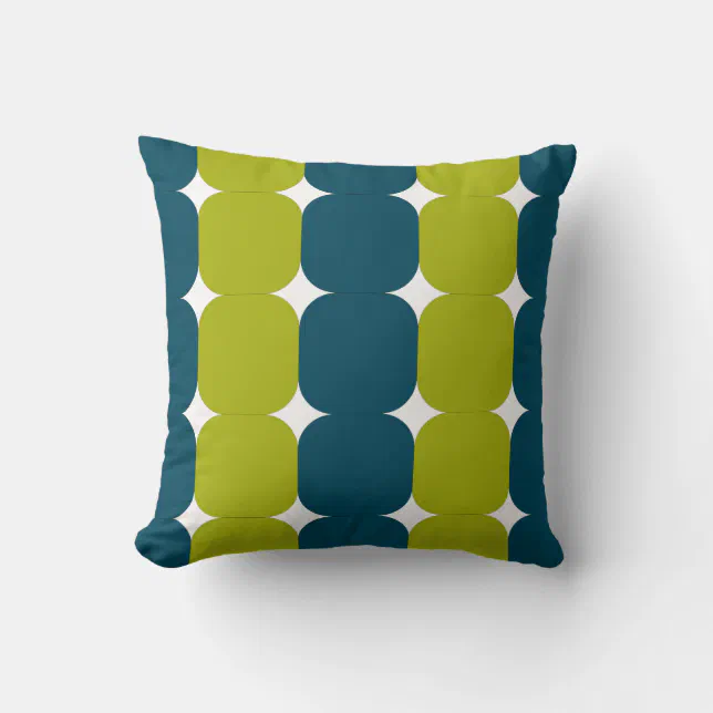 Retro Teal & Chartreuse Throw Pillow | Zazzle