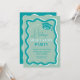 Retro teal curve squiggle wavy graduation invitation | Zazzle