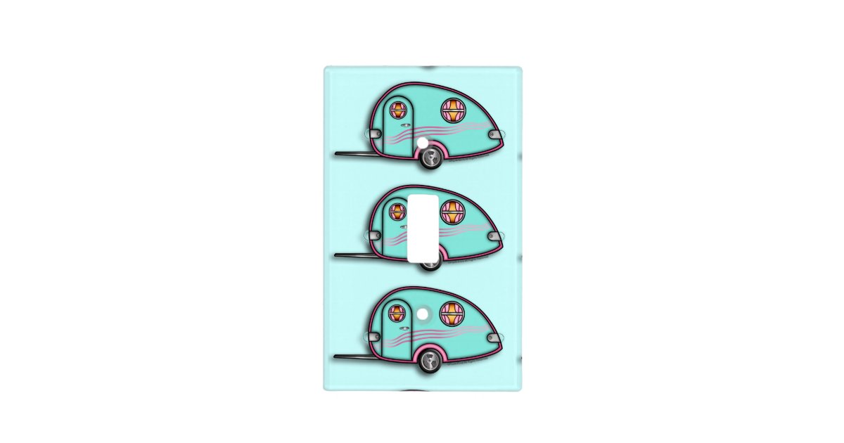 Retro Tear Drop RV Travel Trailer Light Switch Cov | Zazzle