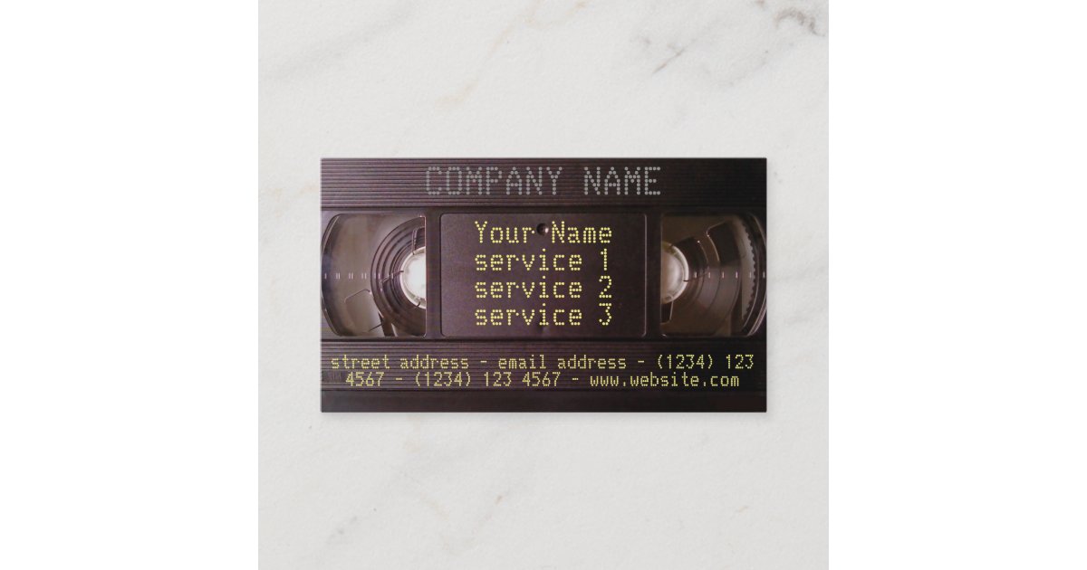 Retro tech VHS business card video audio business | Zazzle