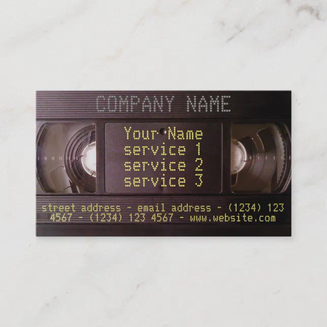 Retro tech VHS business card video audio business | Zazzle