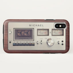 Retro Tech Vintage Stereo Recorder Wooden Cabinet Case-Mate iPhone Case ...