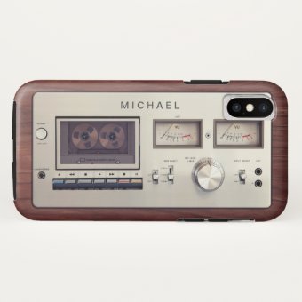 Retro Tech Vintage Stereo Recorder Wooden Cabinet Case-Mate iPhone Case ...