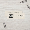 Retro Telephone Black Old Style Professional Mini Business Card | Zazzle