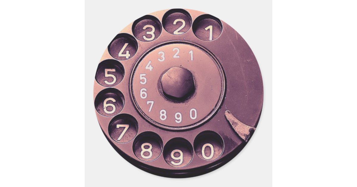 Retro telephone dial classic round sticker | Zazzle