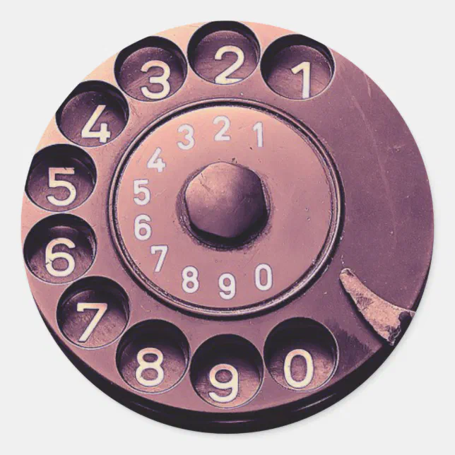 Retro telephone dial classic round sticker | Zazzle