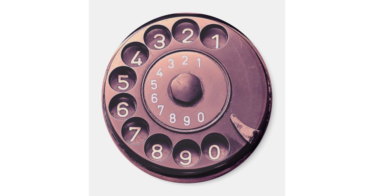 Retro telephone dial magnet | Zazzle