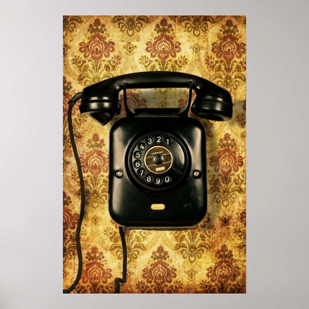 Retro telephone poster | Zazzle