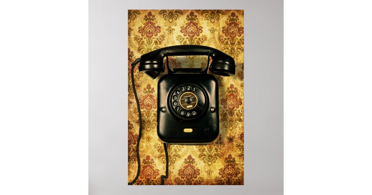 Retro telephone poster | Zazzle