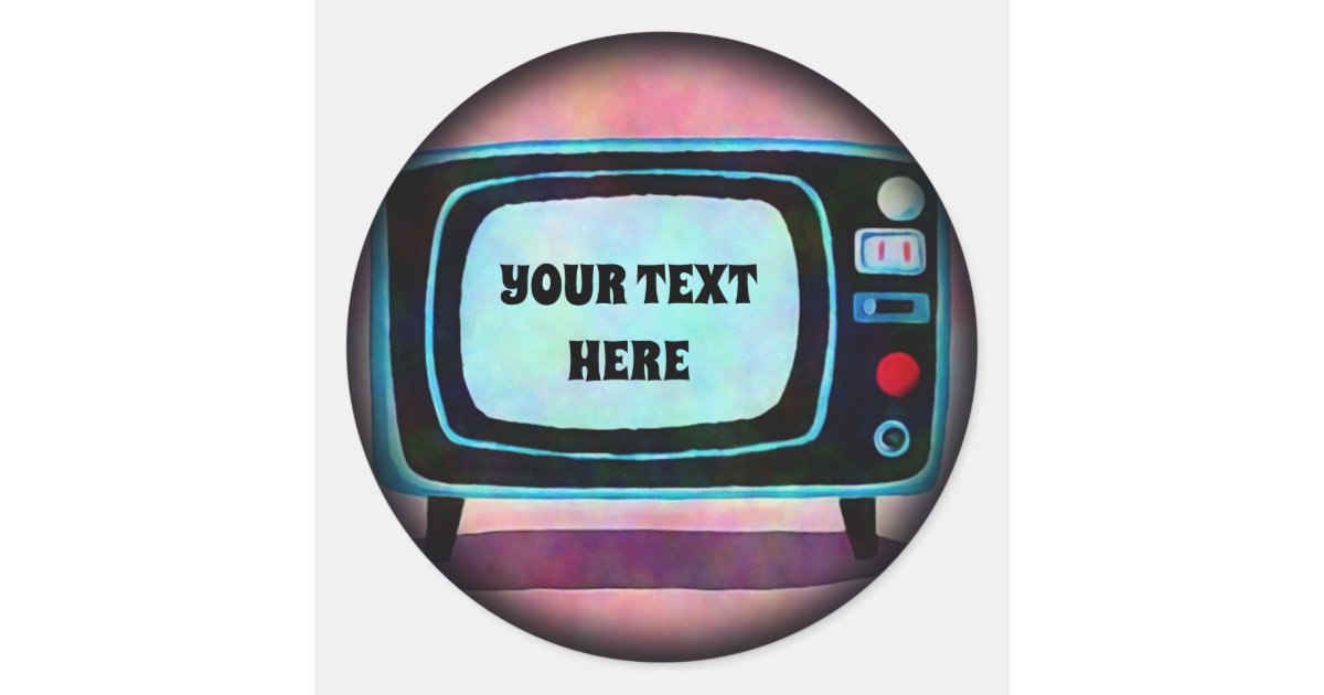 Retro Television Classic Round Sticker | Zazzle