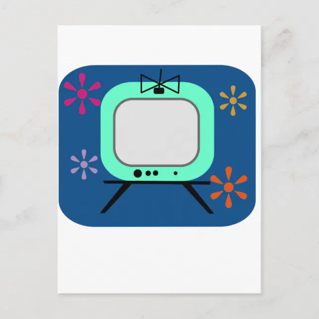 Retro television postcard | Zazzle