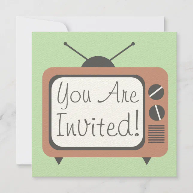 Retro Television Set Invitation | Zazzle