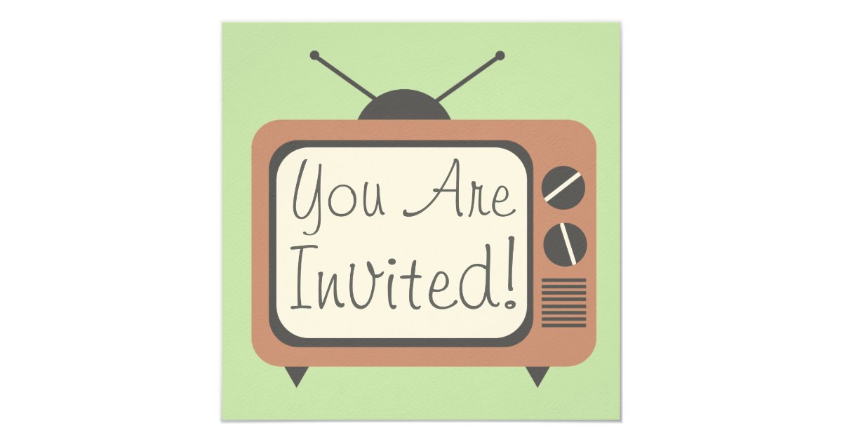 Retro Television Set Invitation | Zazzle.com