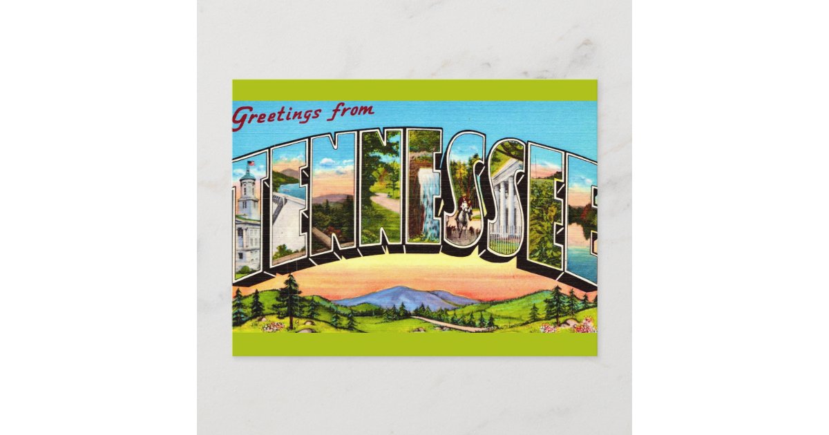 Retro Tennessee Greeting Postcard | Zazzle