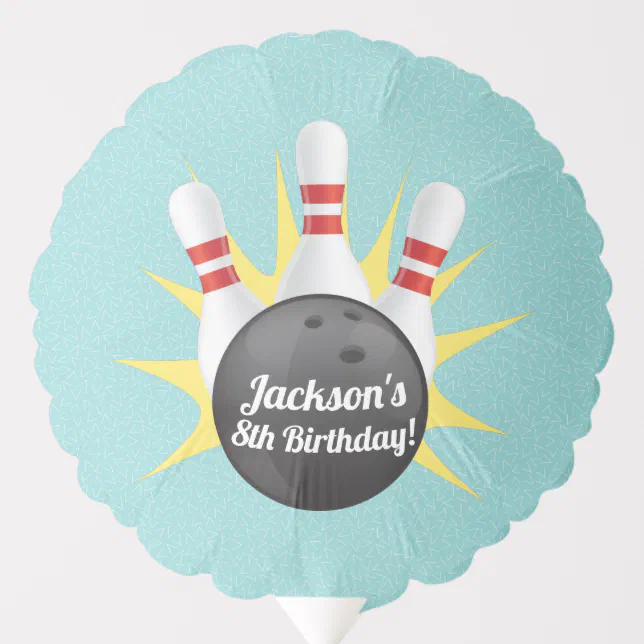 Retro Tenpin 50's Bowling Birthday Party Balloon | Zazzle