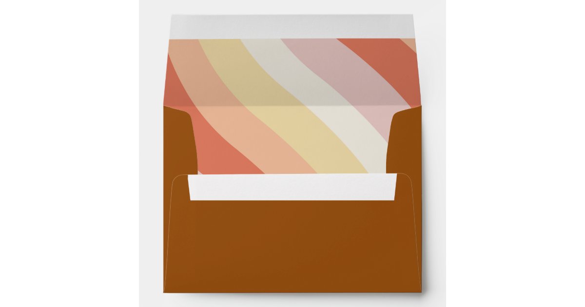 Retro Terracotta Wedding Envelope | Zazzle