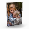 Retro Text | Sisters and a Heart Photo Block | Zazzle