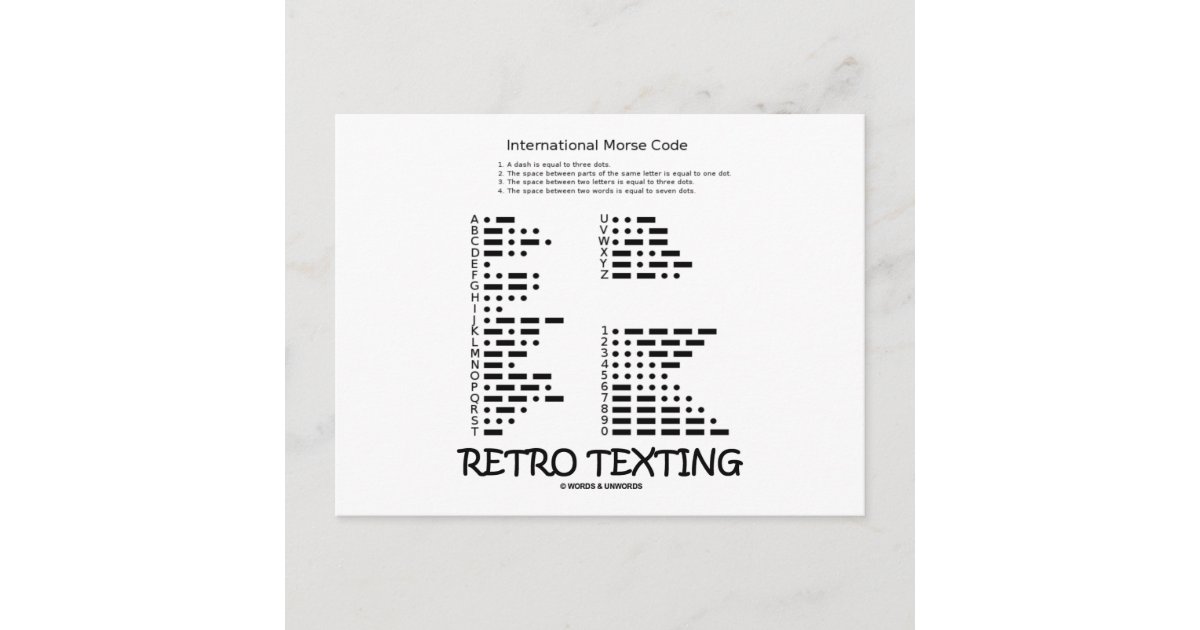 Retro Texting (Internatonal Morse Code) Postcard | Zazzle