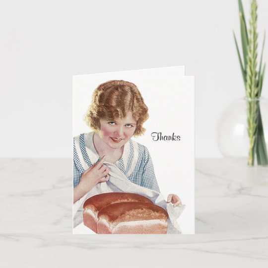 Retro Thank You Thanks For The Dough Bread Card | Zazzle.com