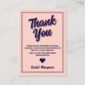 Retro "Thank You" Typography Cool Color Scheme Business Card | Zazzle