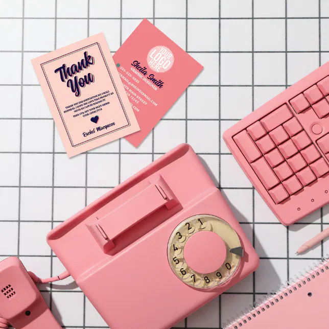 Retro "Thank You" Typography Cool Color Scheme Business Card | Zazzle