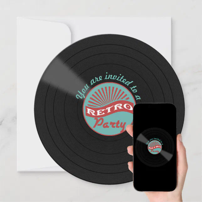 Retro Themed Party Personalised Invitation | Zazzle