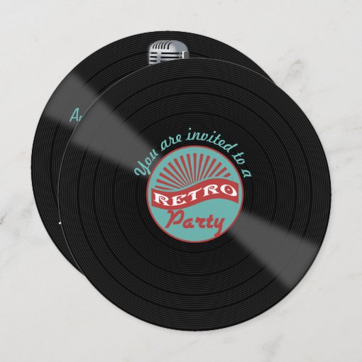 Retro Themed Party Personalised Invitation | Zazzle