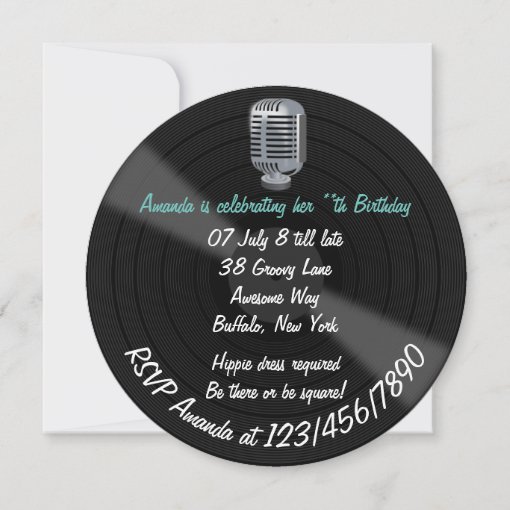 Retro Themed Party Personalised Invitation | Zazzle