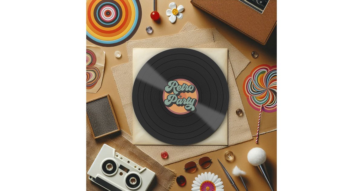 Retro Themed Party Personalised Invitation | Zazzle