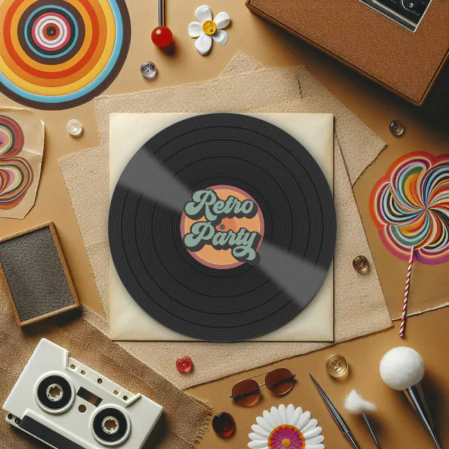 Retro Themed Party Personalised Invitation | Zazzle