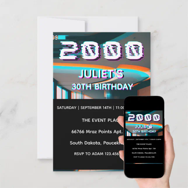 retro thirty 2000s party 30th birthday invitation | Zazzle