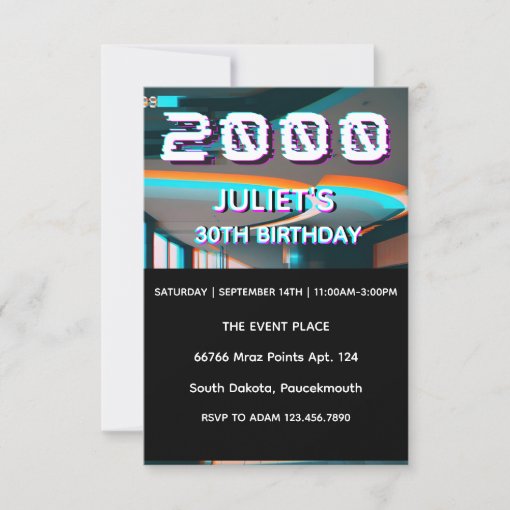 retro thirty 2000s party 30th birthday invitation | Zazzle
