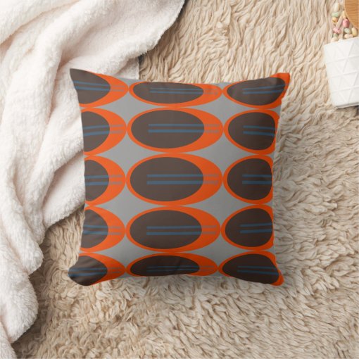 Retro Throw Pillows (Custom Background Color) | Zazzle