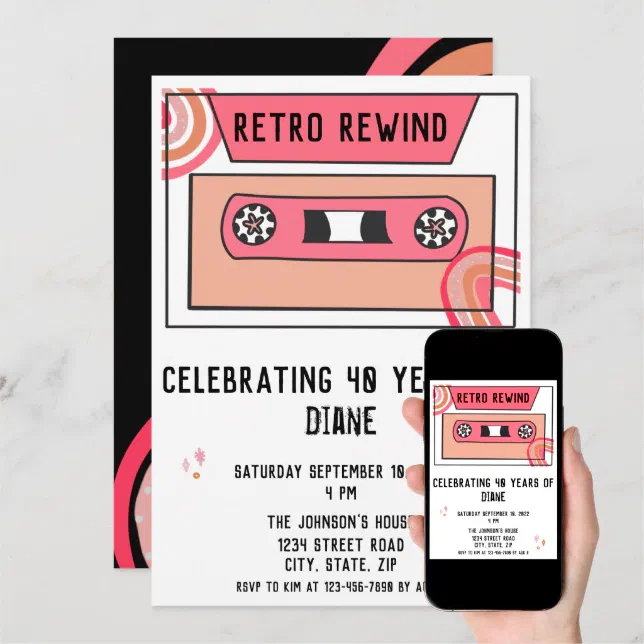 Retro Throwback Birthday Party Invitation | Zazzle