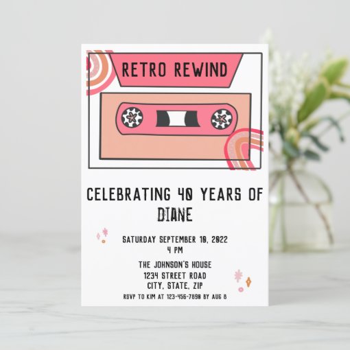 Retro Throwback Birthday Party Invitation | Zazzle
