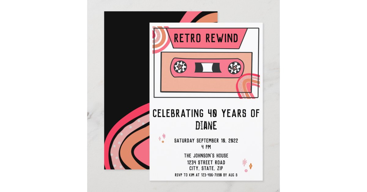Retro Throwback Birthday Party Invitation | Zazzle