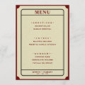 Retro Ticket Stub 5x7 Wedding Menu | Zazzle