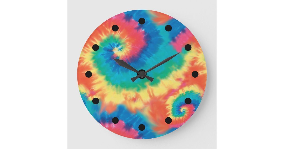 Retro Tie Dye Clocks | Zazzle