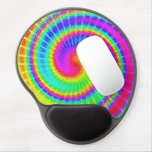 Retro Tie Dye Hippie Psychedelic Gel Mouse Pad | Zazzle
