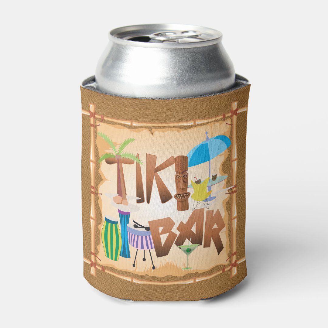 Retro Tiki Bar Party Can Cooler | Zazzle