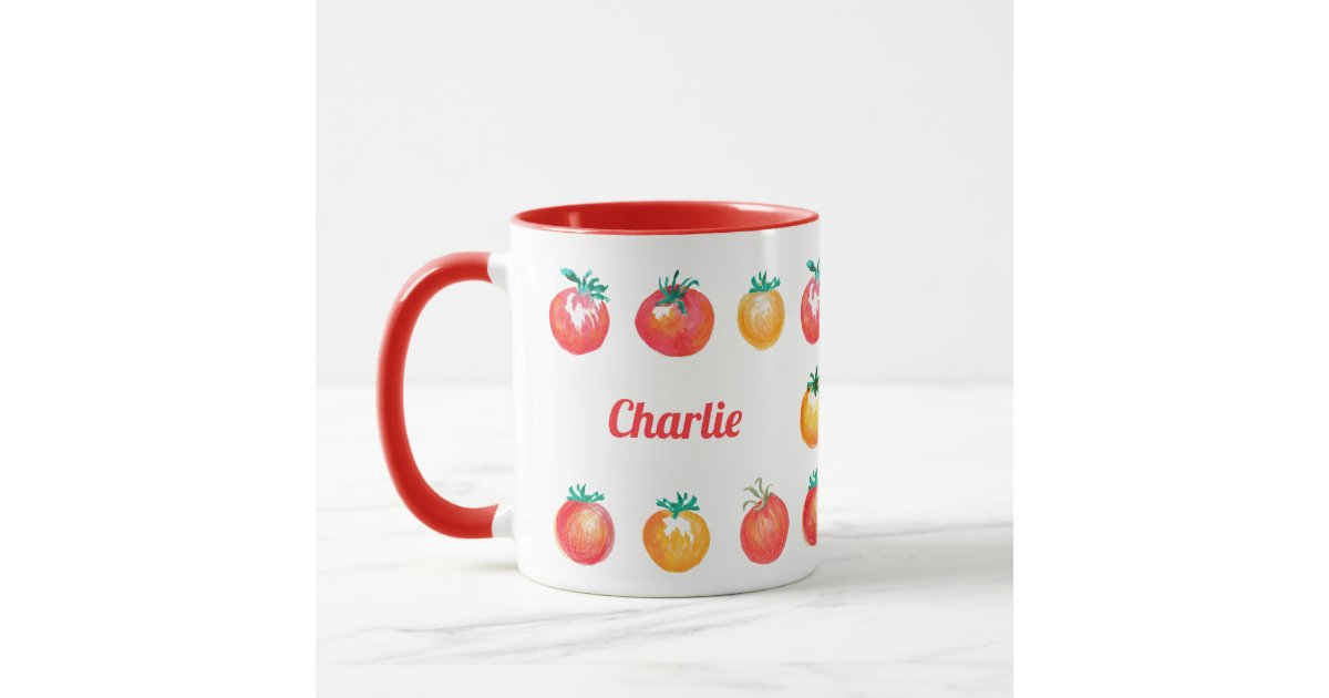 Retro Tomato Hand-Drawn Summer Foodie Pattern Mug | Zazzle